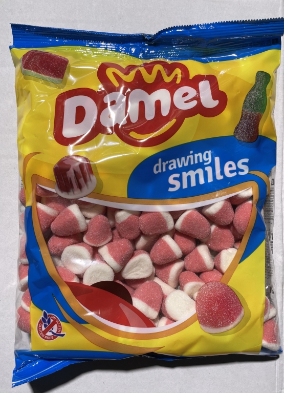 GOMAS -Tão Bom! - Gomas Damel Beijos morango 1 Kg - Com açúcar/pica - Gomas