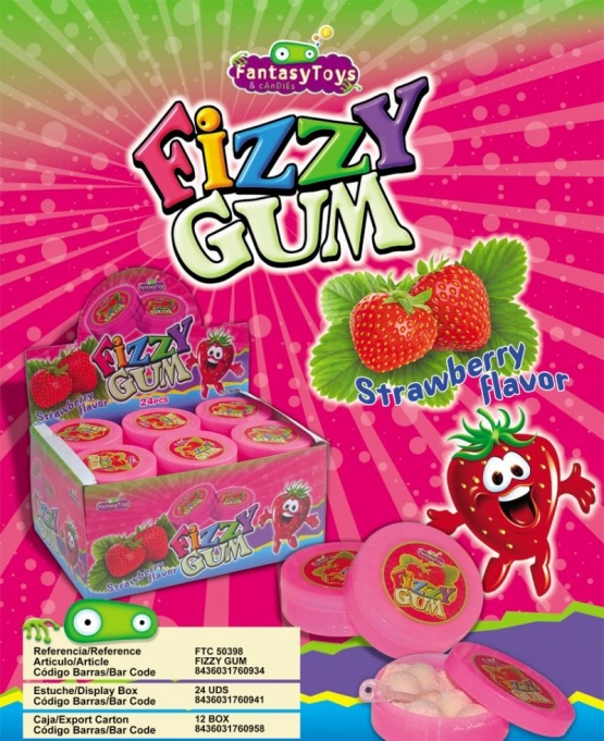 GOMAS -Tão Bom! - FT Fizzy Gum Morango pastilha pica 16g x 24 Pcs ...