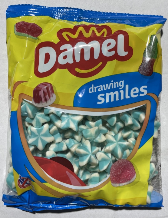 GOMAS -Tão Bom! - Damel Estrelas Twist Framboesa Azul 1 Kg - Brilho - Gomas